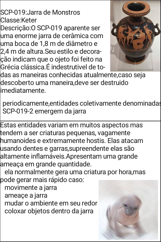 SCP-019: Jarra de Monstros SCP-019 aparente ser uma enorme jarra de ...