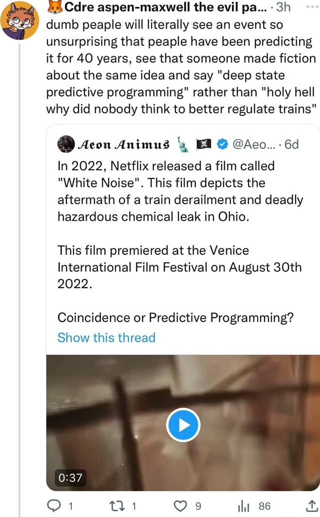 Cdre aspen-maxwell the evil pa... dumb peaple will literally see an event so unsurprising that ...