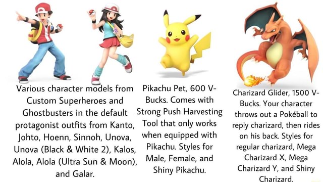 Various character models from Pikachu Pet, 600 V- Custom Superheroes ...