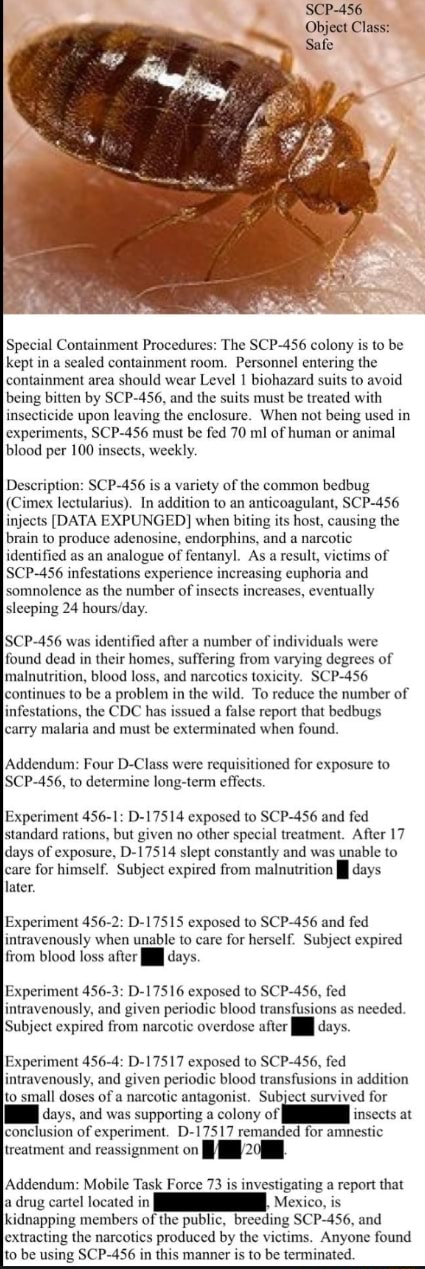 Special Containment Procedures: The SCP-456 colony is to be kept in a ...