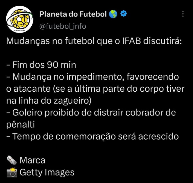 EN Planeta do Futebol & GE) futebol info Mudanças no futebol que o IFAB ...