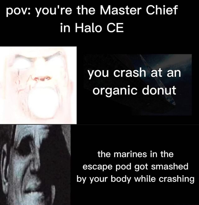 Pov: you're the Master Chief in Halo CE you crash at an organic donut ...