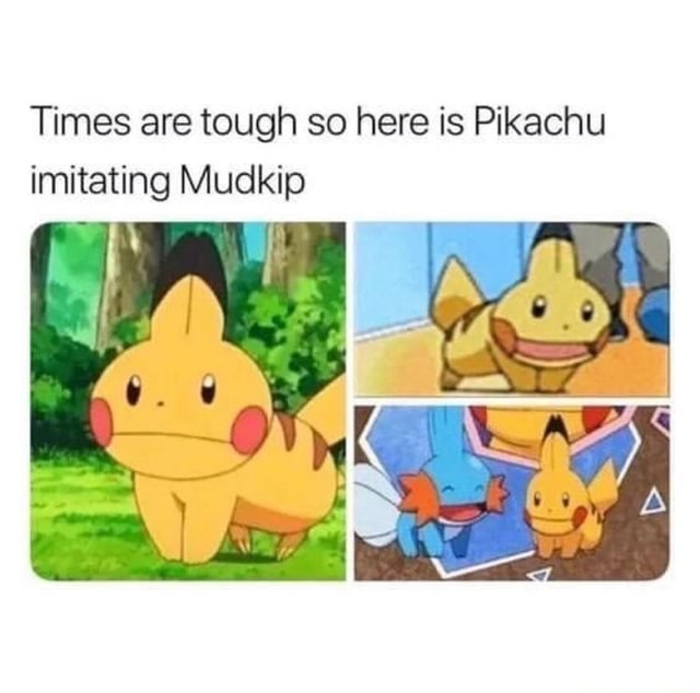 Times are tough so here is Pikachu imitating Mudkip - iFunny Brazil