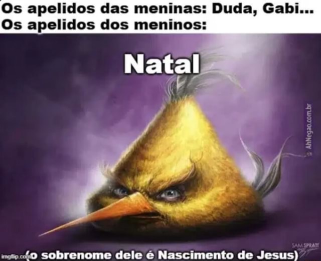 Os apelidos das meninas: Duda, Gabi... Os apelidos dos meninos: AhNegao com.br sobrenome dele é ...