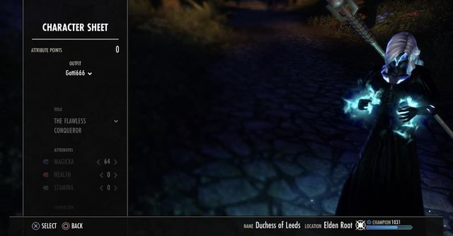 Elderscrolls Theelderscrolls Character Sheet Atiribute Points Gotti666 The Flawless
