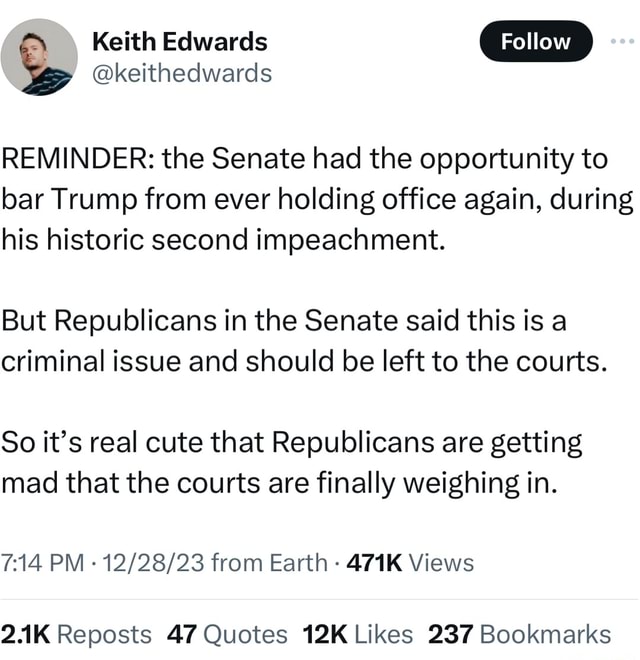 Keith Edwards Follow REMINDER: the Senate had the opportunity to bar ...