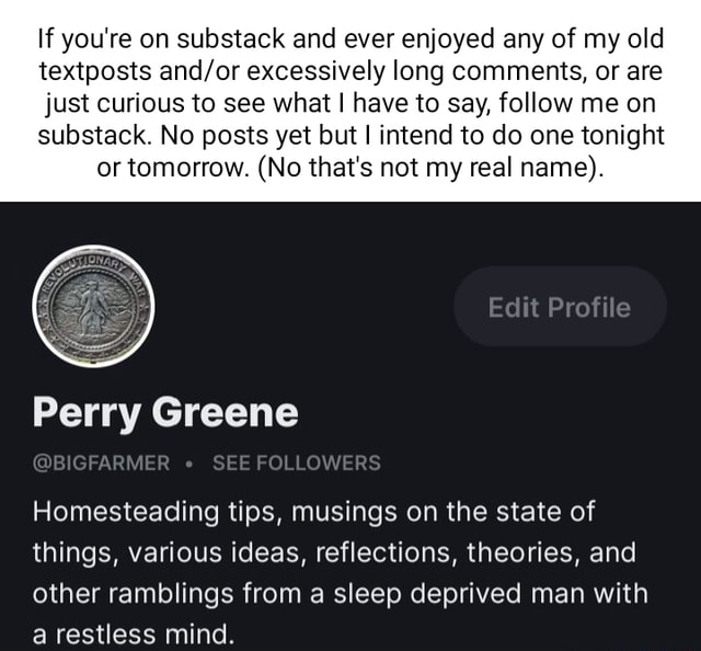 If you're on substack and ever enjoyed any of my old textposts excessively long comments, or are ...