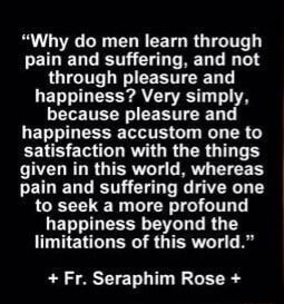 "Why do men learn through pain and suffering, and not through pleasure ...