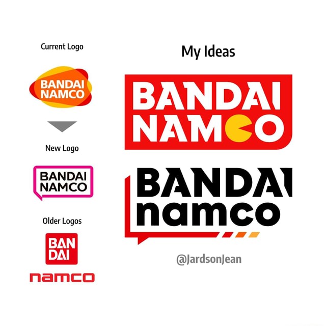 Current Logo BANDAI NAMCO My Ideas BANDAI NAMEO New Logo BANDAI NAMCO ...