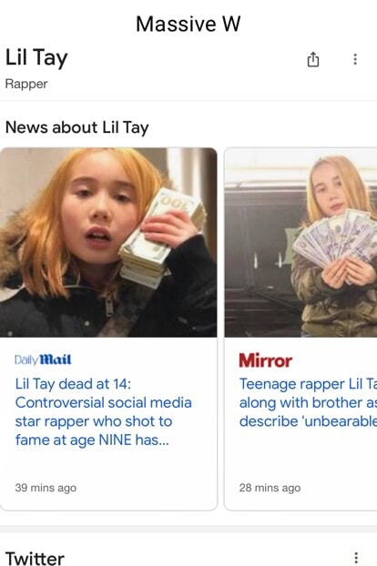 Massive W Lil Tay Rapper News about Lil Tay Dally Mait Mirror Lil Tay ...