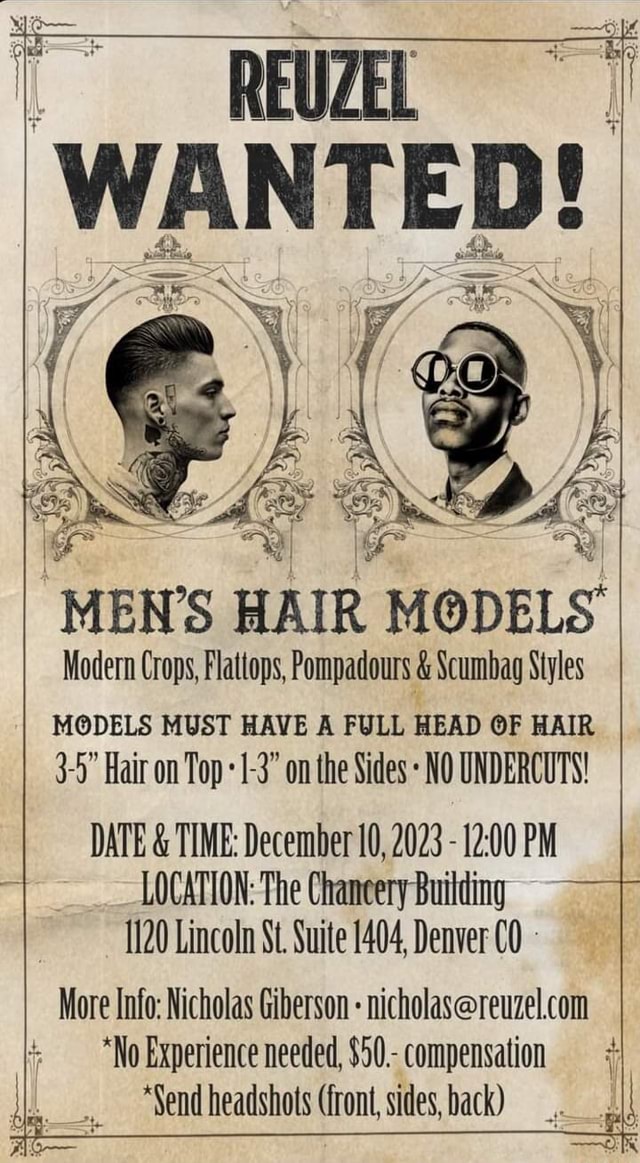 REUZEL MEN'S HAIR MODELS' Modern Crops, Flattops, Pompadours Scumbag ...