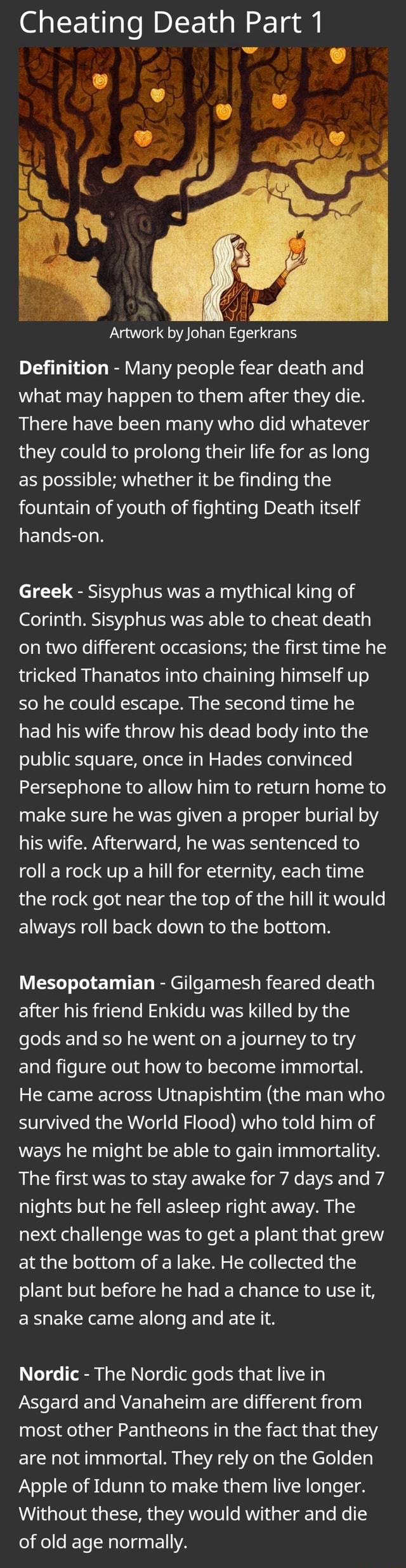 Cheating Death Part 1 Artwork by Johan Egerkrans Definition - Many ...