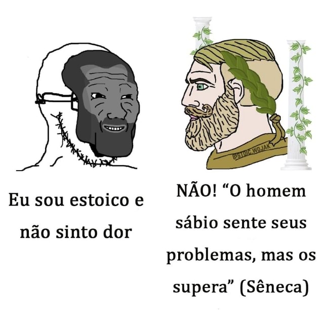 Eu sou estoico e NÃO! "O homem sábio sente seus não sinto dor problemas ...