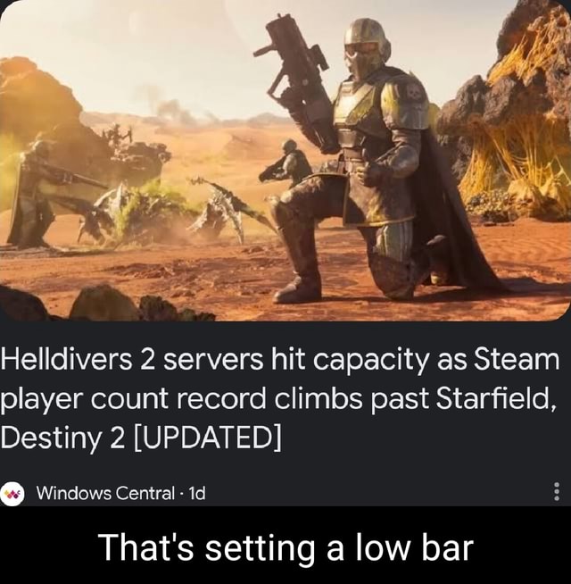 Helldivers 2 servers hit capacity as Steam player count record climbs ... Helldivers 2 servers hit capacity as Steam player count record climbs ...