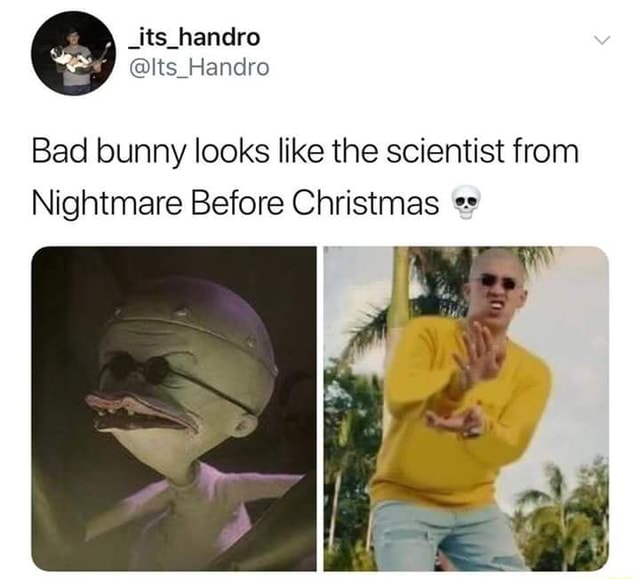 Bad bunny looks like the scientist from Nightmare Before Christmas 'ª ...