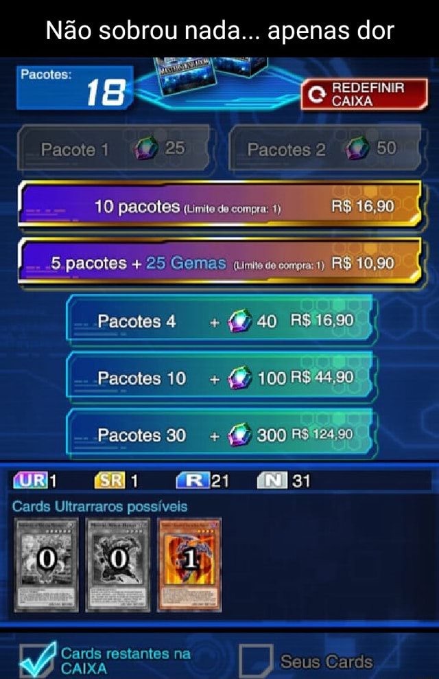 Não sobrou nada... apenas dor Pacotes: 2 I Pacote 25 I Pacotes 2 50 ...