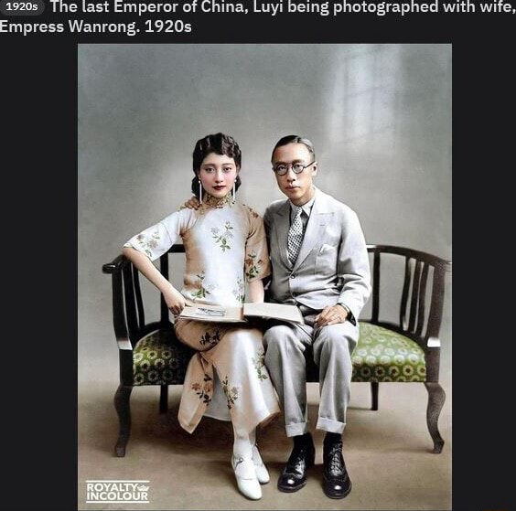 The last Emperor of China. Luyi photegrapned wute. Empross Wanrong ...