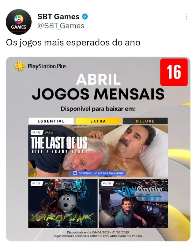 SBT Games GAMES SBT Games Os jogos mais esperados do ano PlayStation Plus JOGOS MENSAIS ...