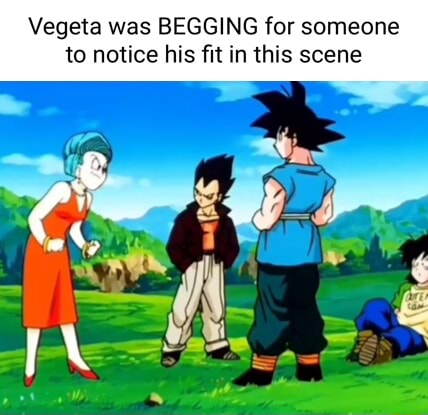 Vegeta was BEGGING for someone to notice his fit in this scene - iFunny ...