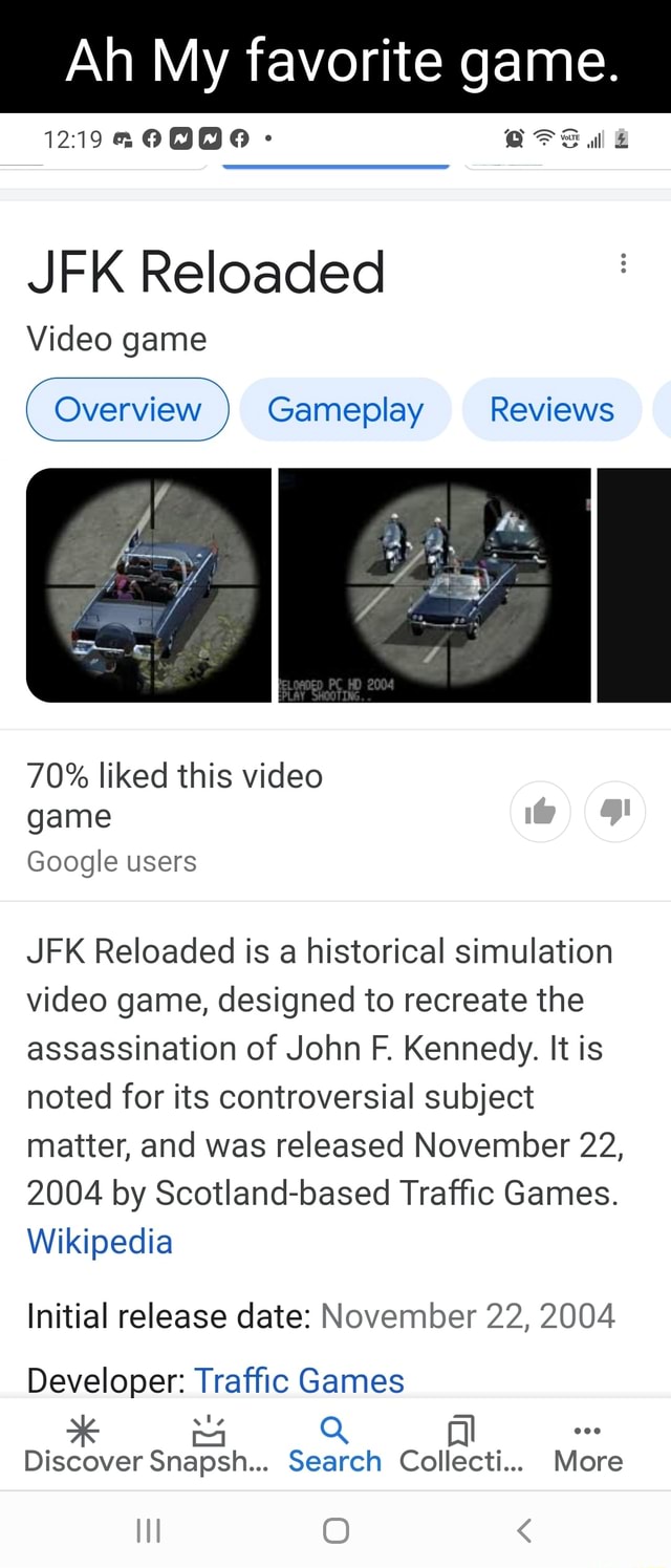 Ah My favorite game. 121980000- JFK Reloaded Video game Overview ...
