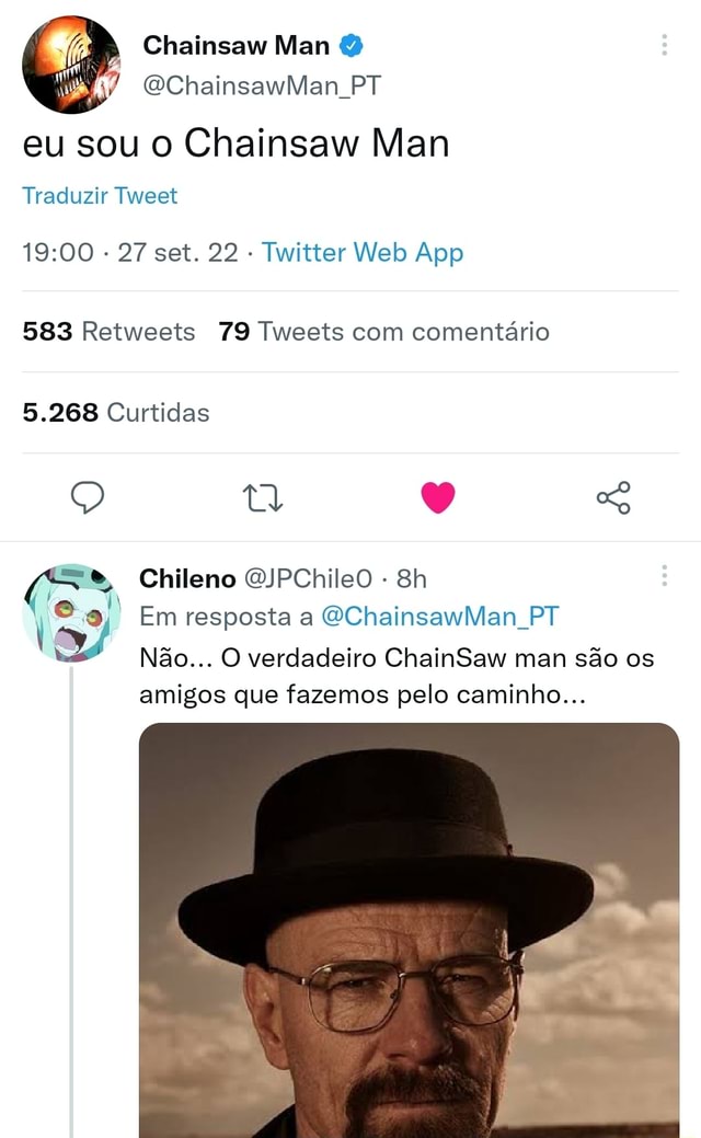 Chainsaw Man & QChainsawMan PT eu sou o Chainsaw Man Traduzir Tweet 27 ...