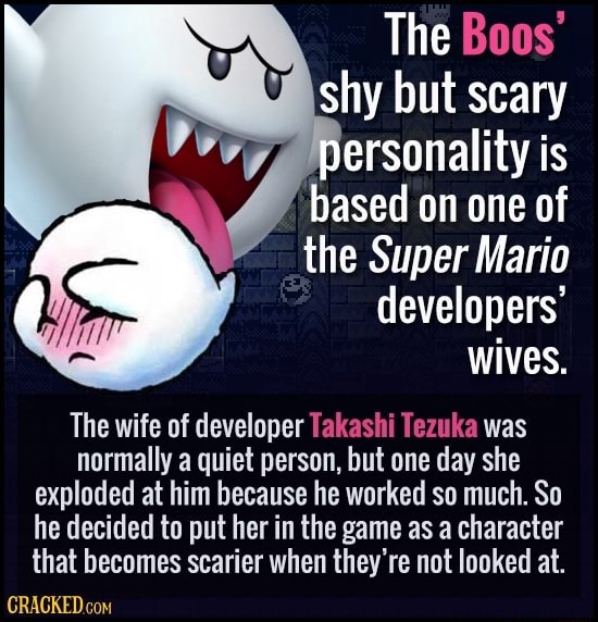 The Boos' shy but scary personality is based on one of the Super Mario ...