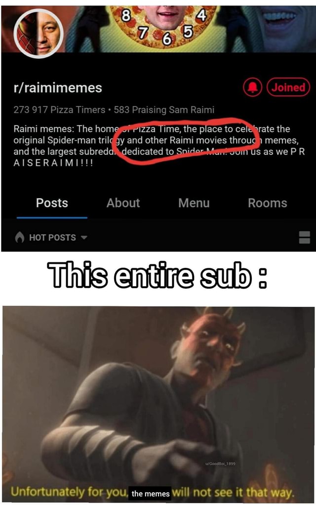 Pizza Timers 583 Praising Sam Raimi Raimi memes: The home Time, the ...