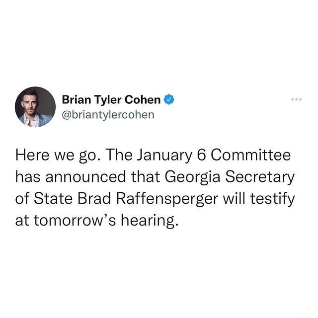Brian Tyler Cohen @ @briantylercohen Here we go. The January 6 ...