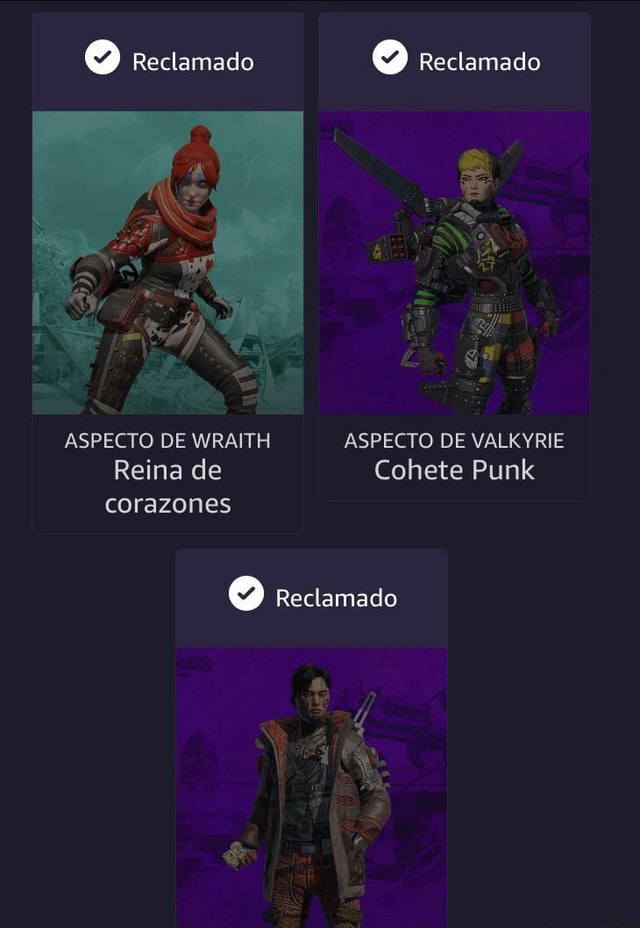 Reclamado Reclamado = SEES = ASPECTO DE WRAITH ASPECTO DE VALKYRIE ...