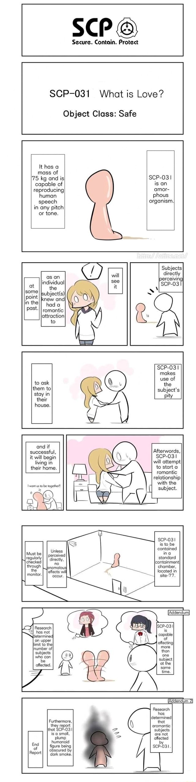 SCP Secure. Contain. Protect SCP-031 What is Love? Object Class: Safe ...