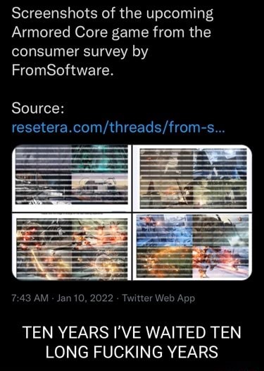 Screenshots of the upcoming Armored Core game from the consumer survey ...