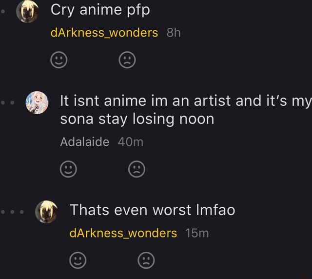 Cry anime pfp dArkness_wonders It isnt anime im an artist and it's my ...