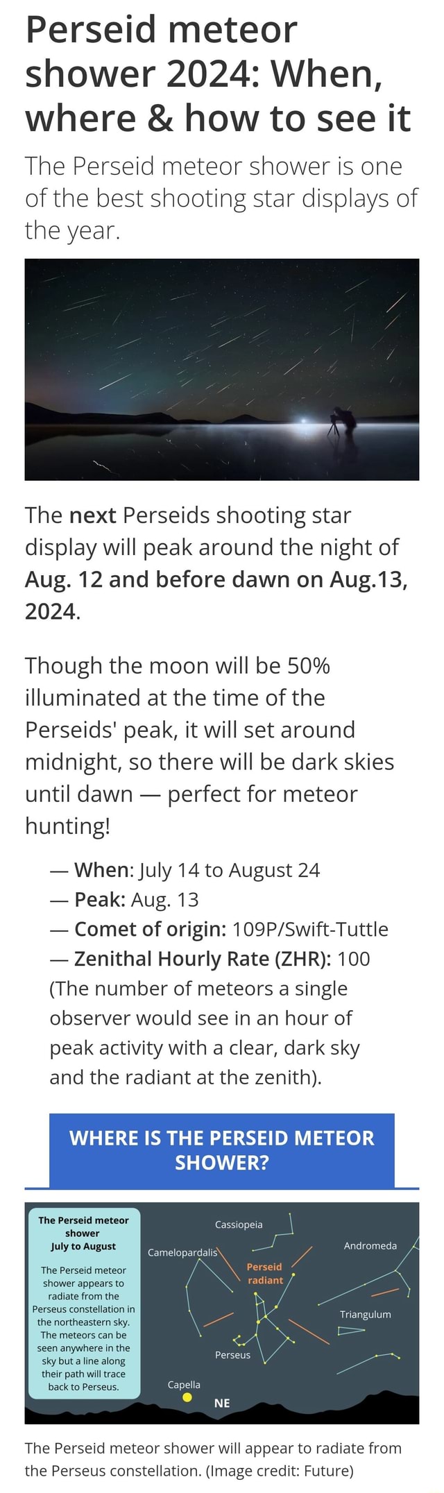 Perseid meteor shower 2024: When, where & how to see it The Perseid ...