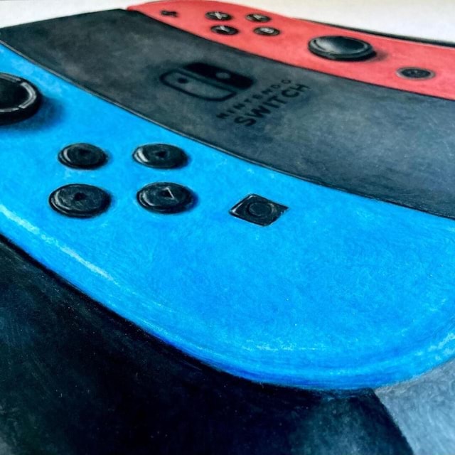 Switch Joycon controller colored pencil drawing - iFunny Brazil