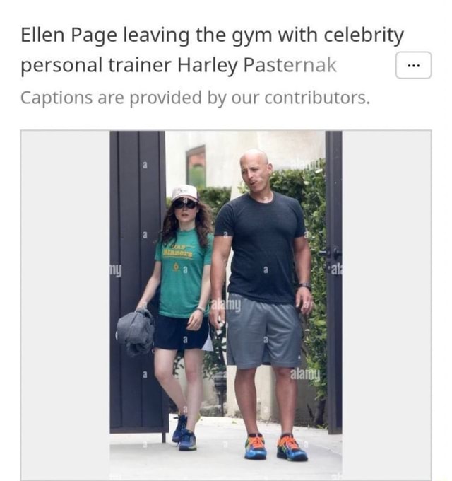 Ellen Page leaving the gym with celebrity personal trainer Harley Pasternak Captions are ...