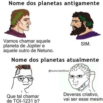 Nome dos planetas antigamente Vamos chamar aquele planeta de Júpiter e ...