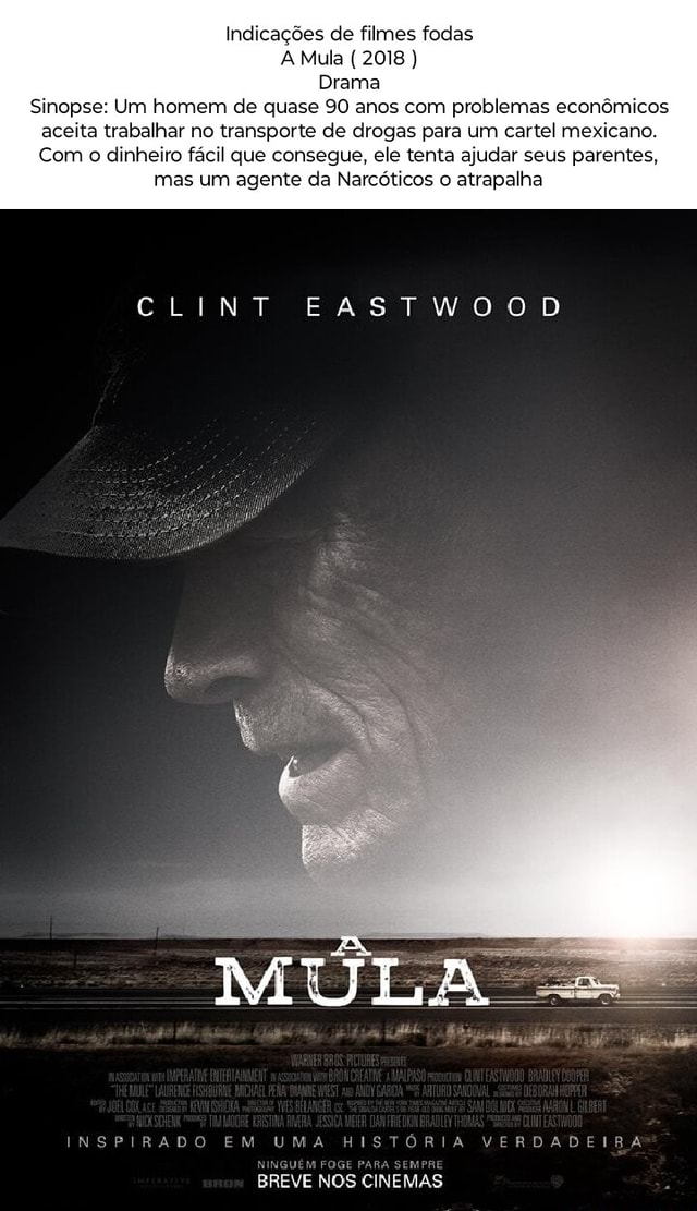 Indicações de filmes fodas Mula 2018 Drama Sinopse: Um homem de quase ...