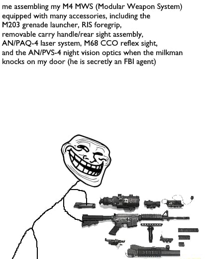 Me assembling my MWS (Modular Weapon System) equipped with many ...