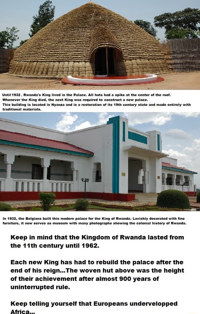In 1932, the Belgians built this modern palace for the King of Rwanda ...