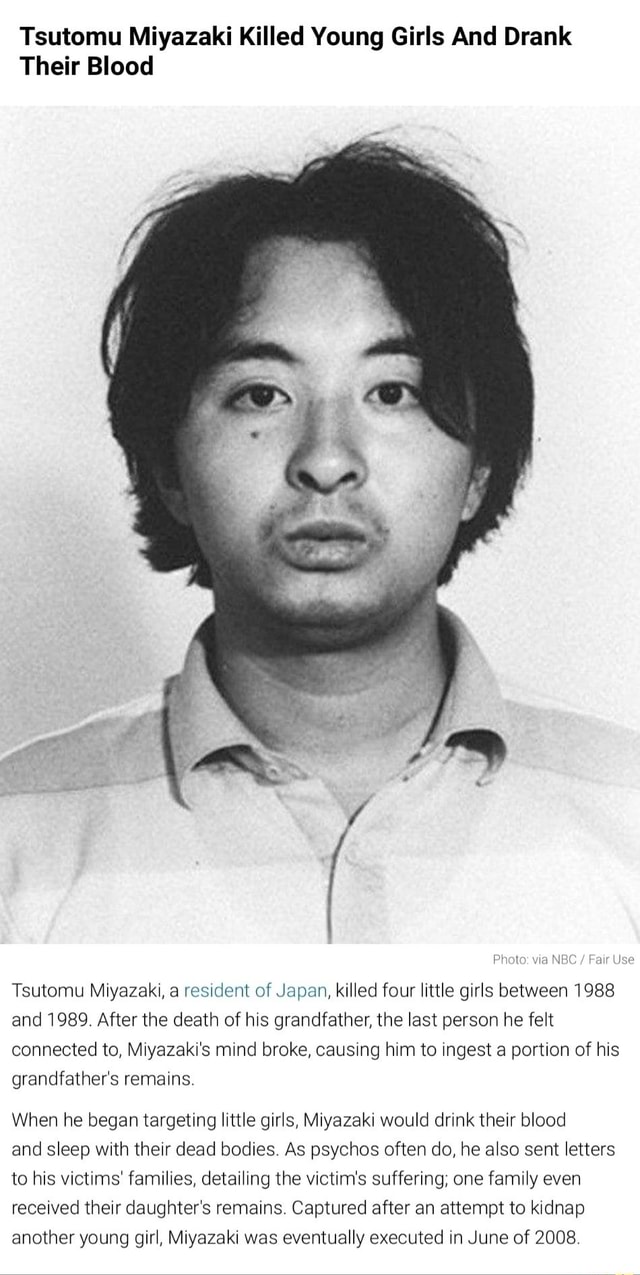 Tsutomu Miyazaki Killed Young Girls And Drank Their Blood ABBY Photo ...