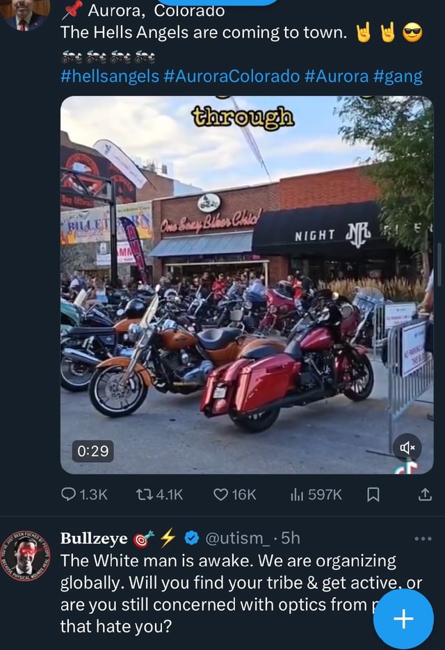 Aurora, Colorado The Hells Angels are coming to town. & mp Oee OiS Out ...