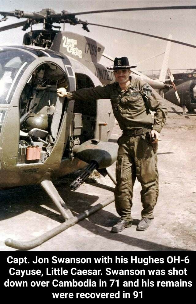 Capt. Jon Swanson with his Hughes OH-6 Cayuse, Little Caesar. Swanson ...