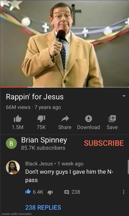 Rappin' for Jesus views 7 years ago A OO 1.5M Share Download Save Brian ...