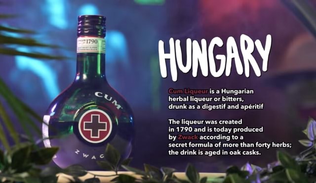 HUNGARY is a Hungarian herbal liqueur or bitters, drunk as a digestif ...