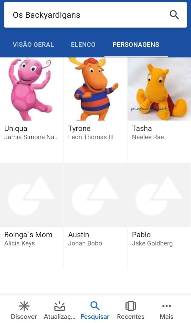 Os Backyardigans VISÃO GERAL ELENCO PERSONAGENS Uniqua Tyrone Tasha ...