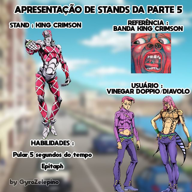 APRESENTAÇÃO DE STANDS DA PARTE 5 REFERÊNCIA: STAND): CRIMSON BANDA ...