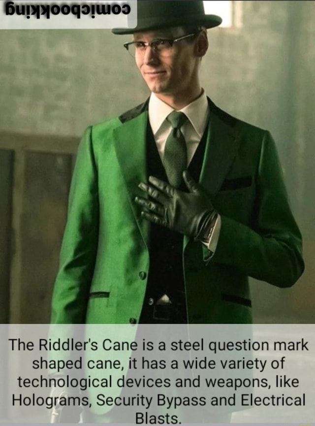 The Riddler's Cane is a steel question mark shaped cane, it has a wide ...
