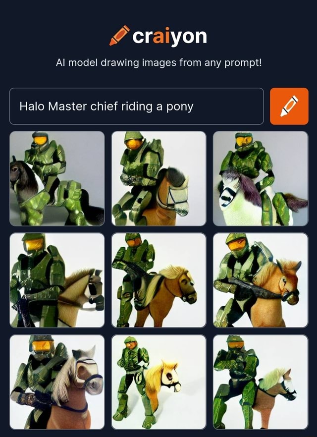 Cr yon Al model drawing images from any prompt! Halo Master chief ...