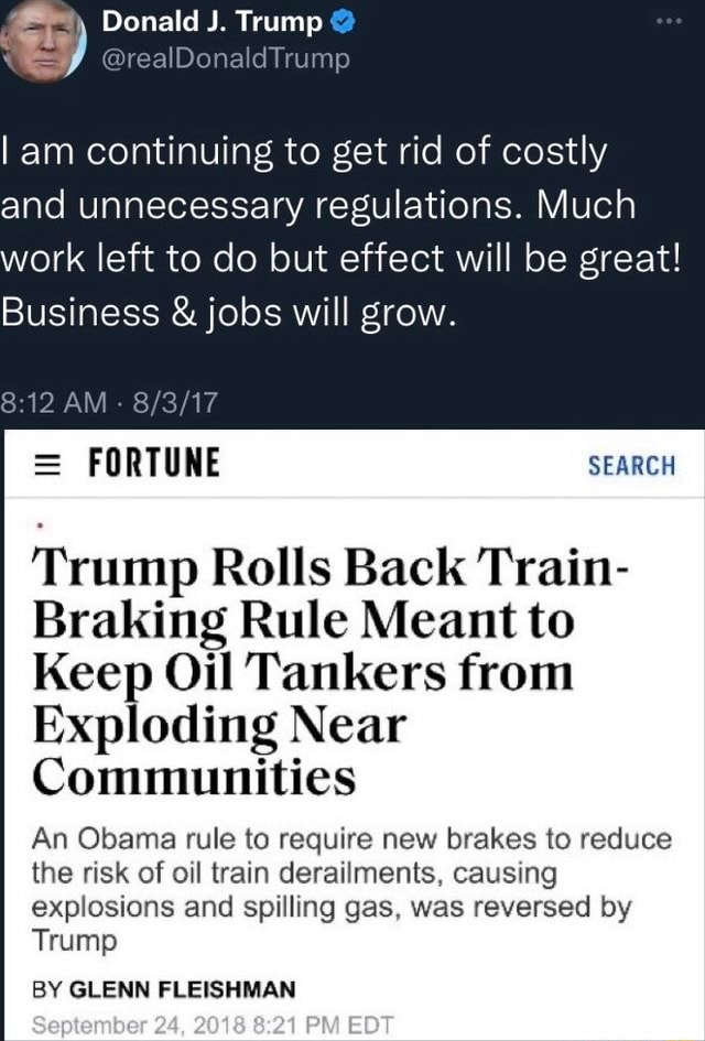 Id J. Trump ynaldTrump I am continuing to get rid of costly and ...