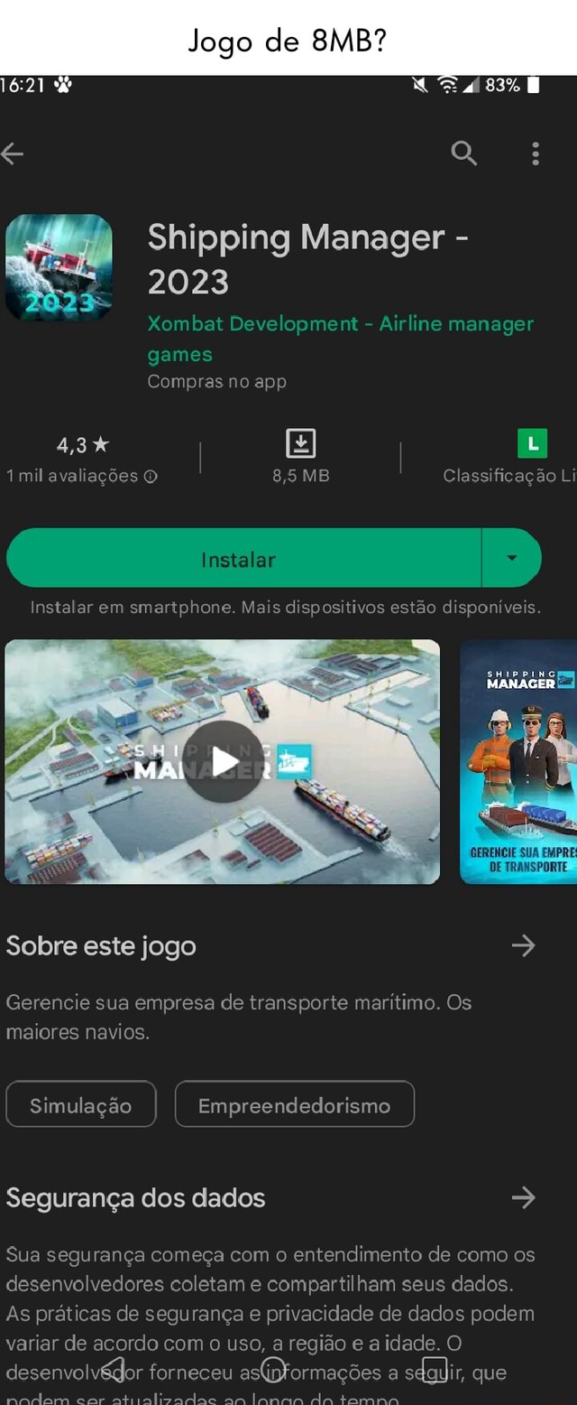 Jogo de Shipping Manager - Xombat Development Airline manager 2023 ...